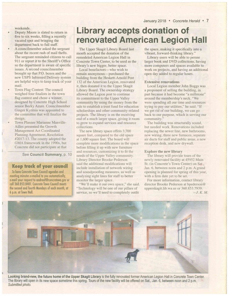 New Building Project Progress | Upper Skagit Library